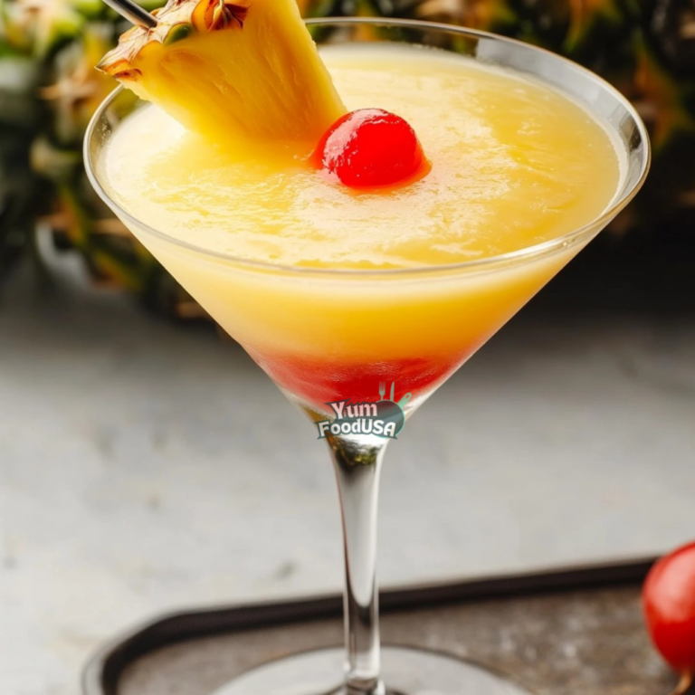 Home » Recipes » Drinks » Pineapple Upside-Down Cake Martini Recipe