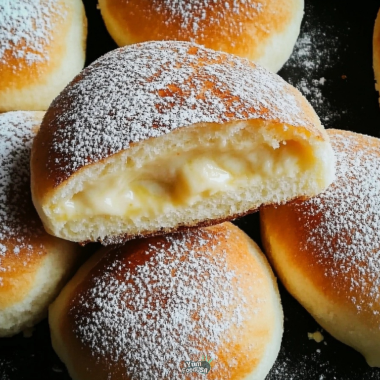 Home » Recipes » Desserts » Easy Custard Cream Buns