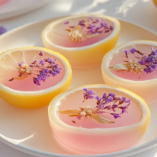 Home » Recipes » Desserts » Floral Lemonade Jelly Shots