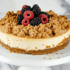 Home » Recipes » Desserts » Honey Graham Cheesecake with Berries