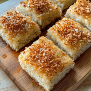 Home » Recipes » Appetizers » Banana Mochi Bread with Toasted Coconut