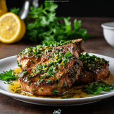 Home » Recipes » Dinner » Sicilian Herb-Crusted Pork Chops