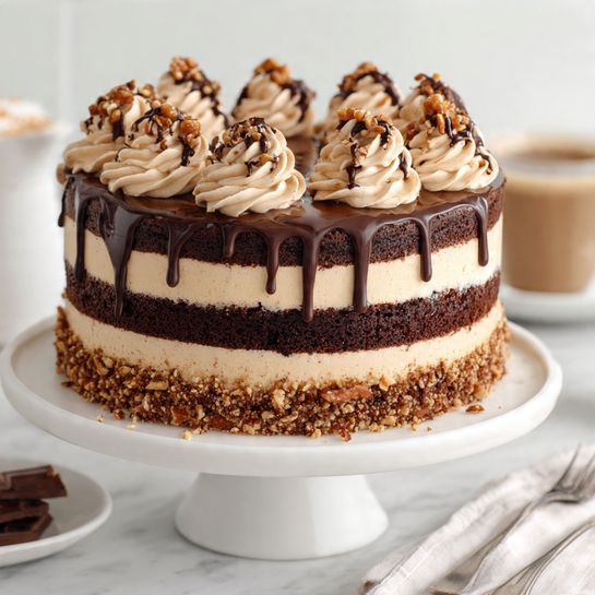 Chocolate Caramel Toffee Crunch Cake 3