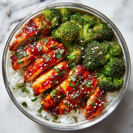 Sticky Chicken Rice Bowls 4